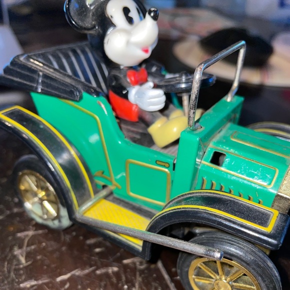 Disney | Toys | Vintage Toy Tin Car Mickey Mouse Lever Action | Poshmark
